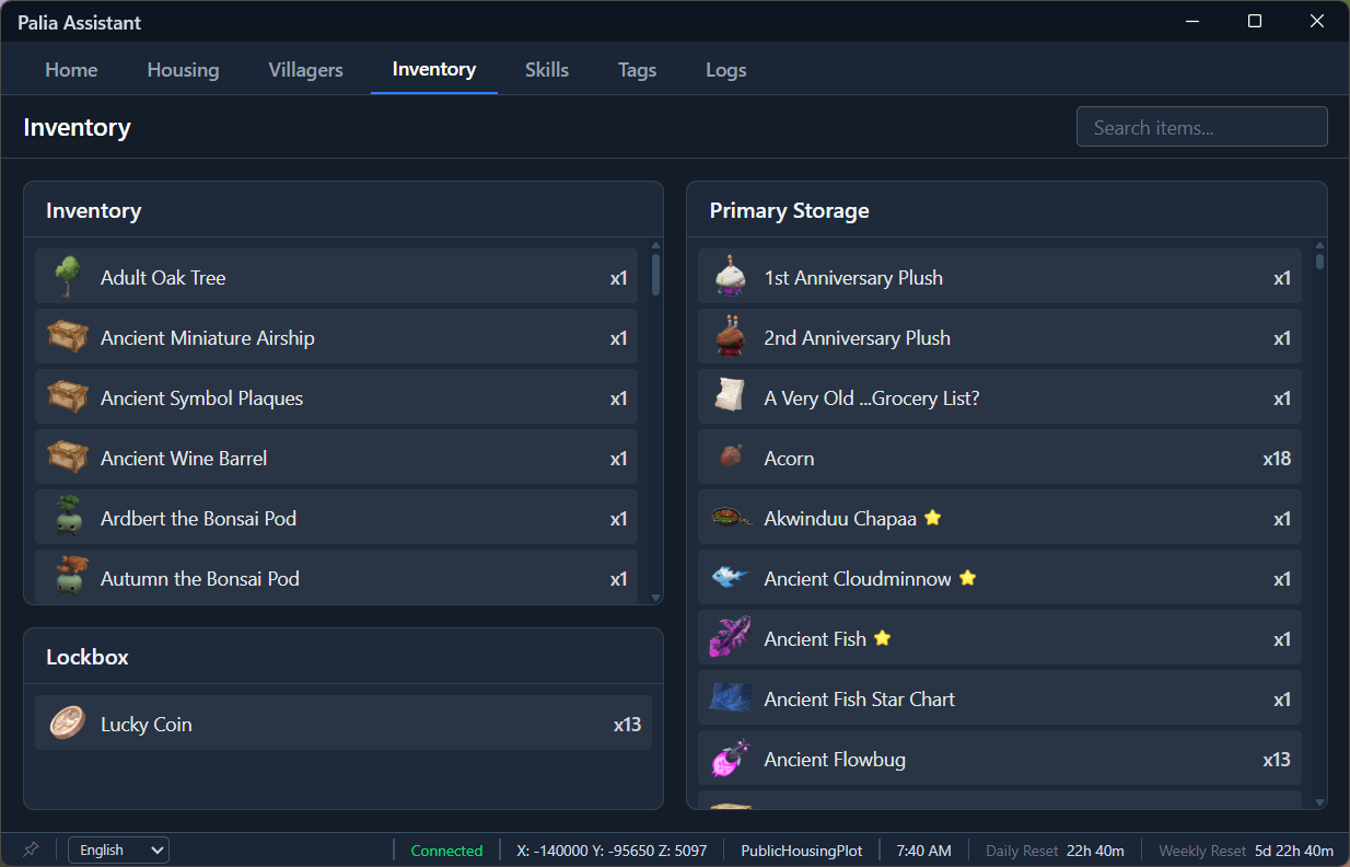 Paliapedia Assistant App - Palia Database